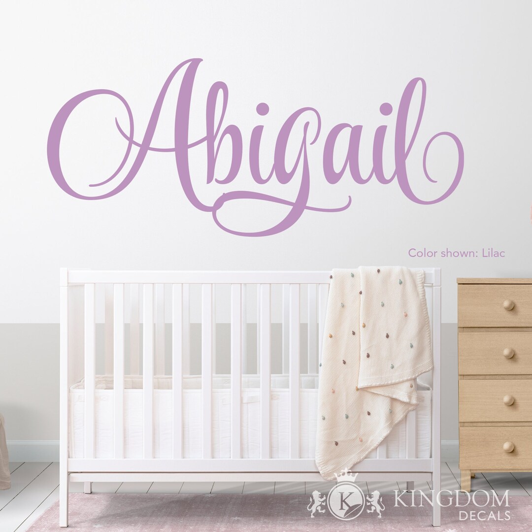 Personalized Name Wall Decal | Custom Girl Name Wall Sticker, Nursery ...