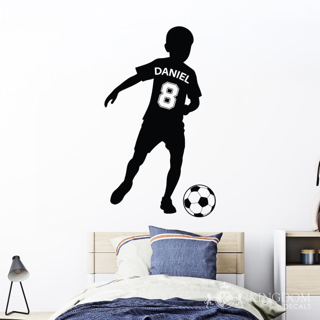 Personalized Soccer Wall Decal: Custom Name, Sport Wall Decor - Etsy