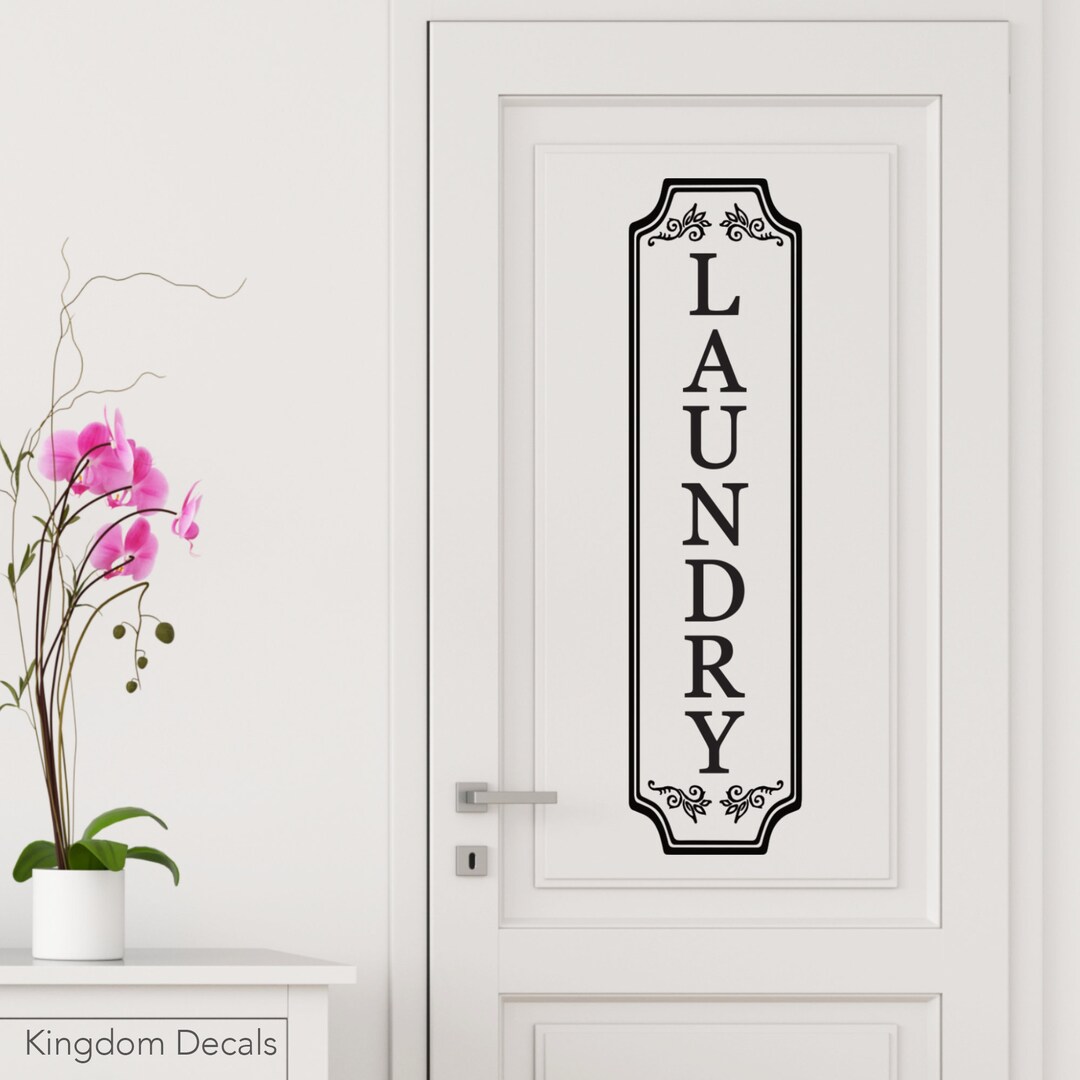 Laundry Decal Door Sign Sticker Modern Sign Decor - Etsy