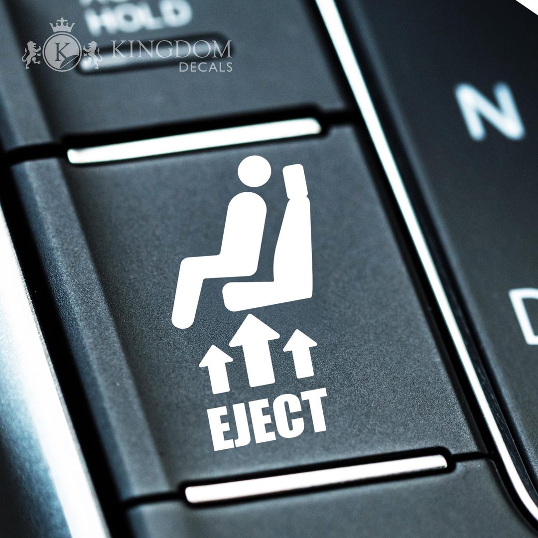 Eject Button Decal | Eject Blank Button Sticker, Funny Car Sticker ...