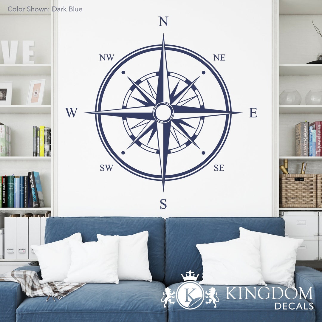 Compass Decal Nautical Vinyl Wall Sticker Ceiling Decal - Etsy