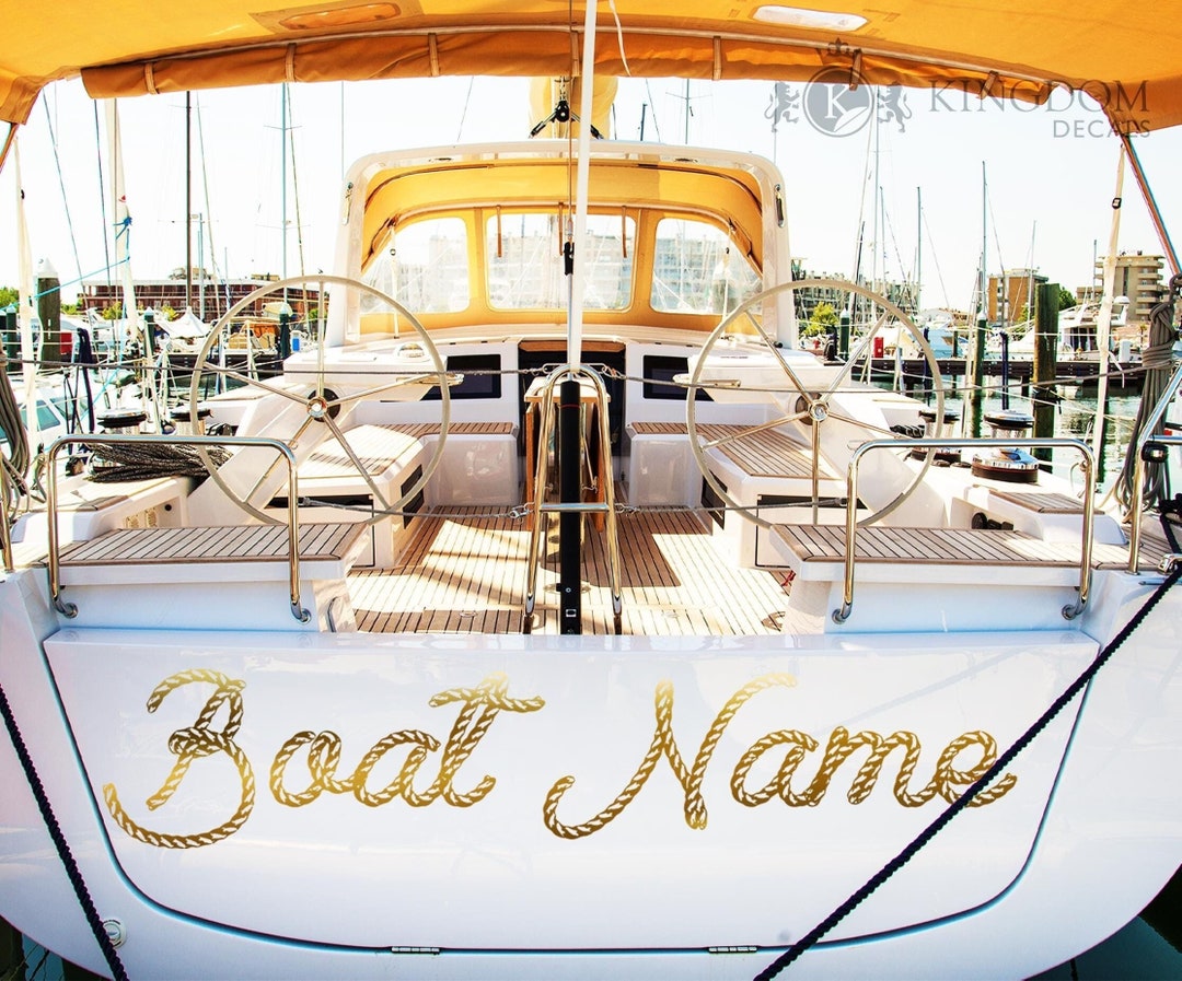 Boat Name Decal | Custom Boat Name Sticker, Rope Style Boat Name Decal ...