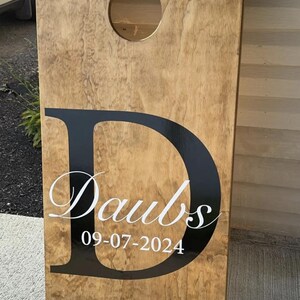 2 Cornhole Decal | Custom Wedding Cornhole Sticker, Two Monogram Cornhole Decals, Wedding DIY ...