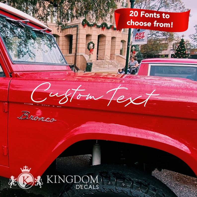 Two Vinyl Hood Decals Custom Name Text Car Vinyl Sticker - Etsy