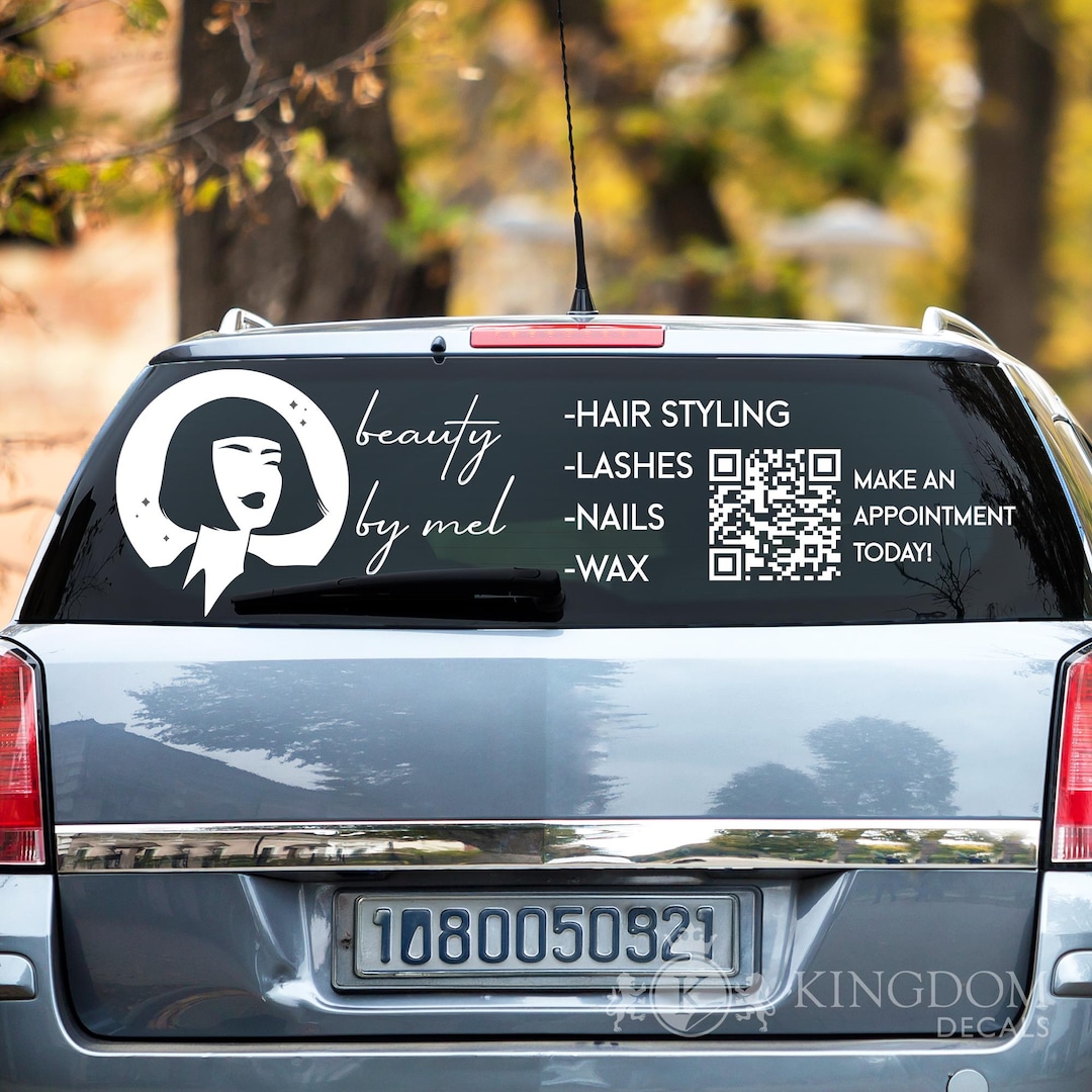Custom Car Window Decal: Logo, Text, QR Code - Business Advertising - Etsy