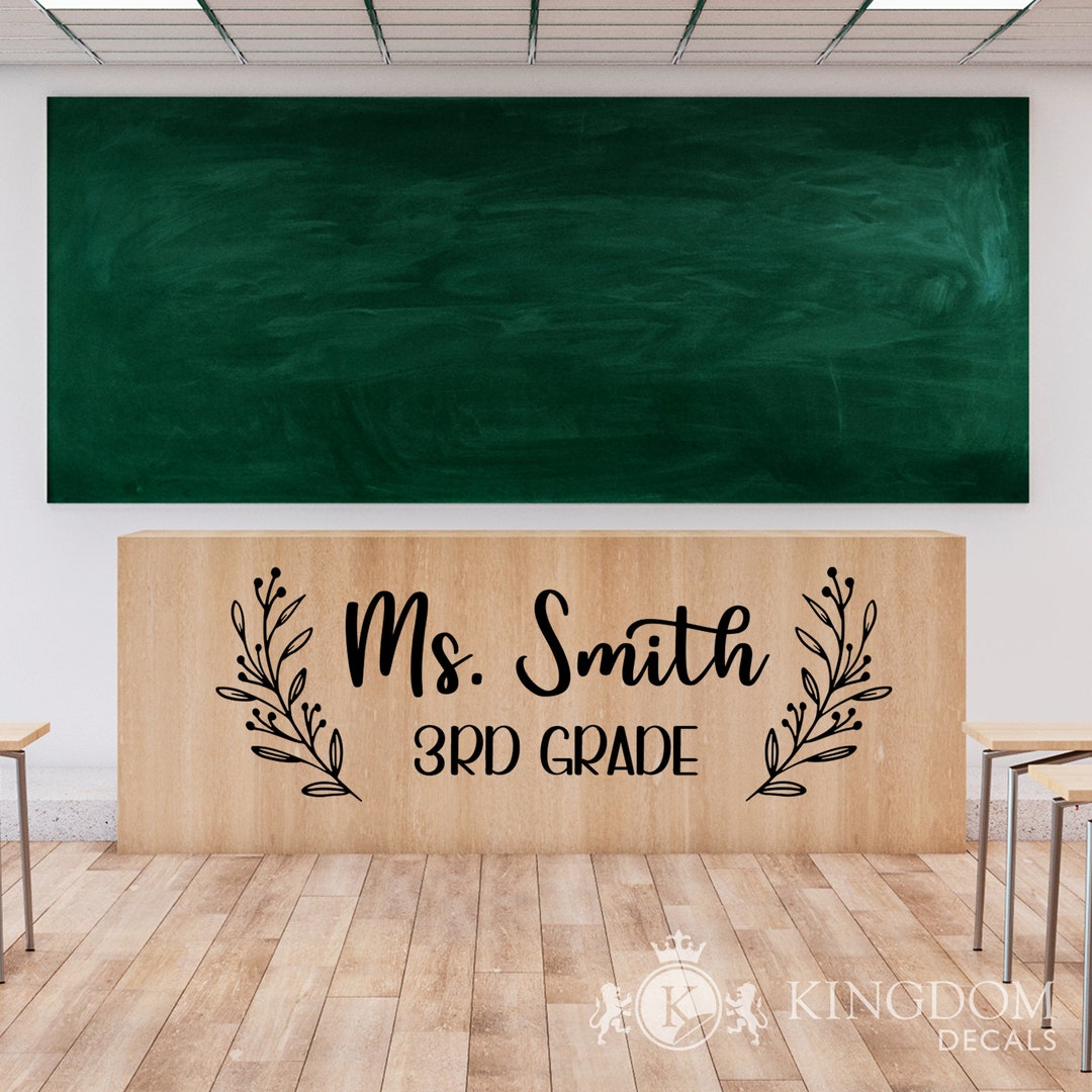 Teacher Name Decal Custom Teacher Desk Sticker Classroom - Etsy