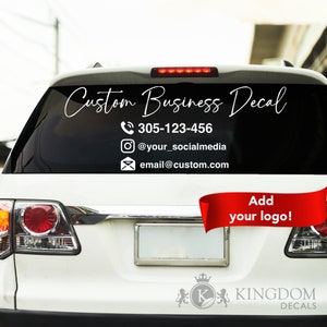 Custom Business Car Decal | Personalized Business Car Window Sticker ...
