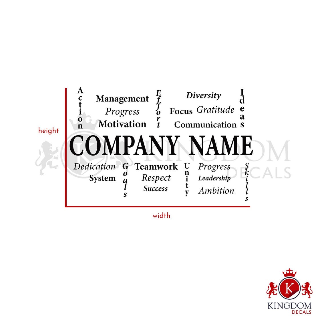 Custom Business Name Vinyl Wall Decal: Office Decor - Etsy