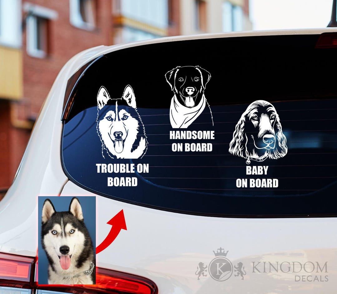 Custom Pet Portrait Decal | Pet Car Sticker, Dog Decal, Cat Decal, Pet ...