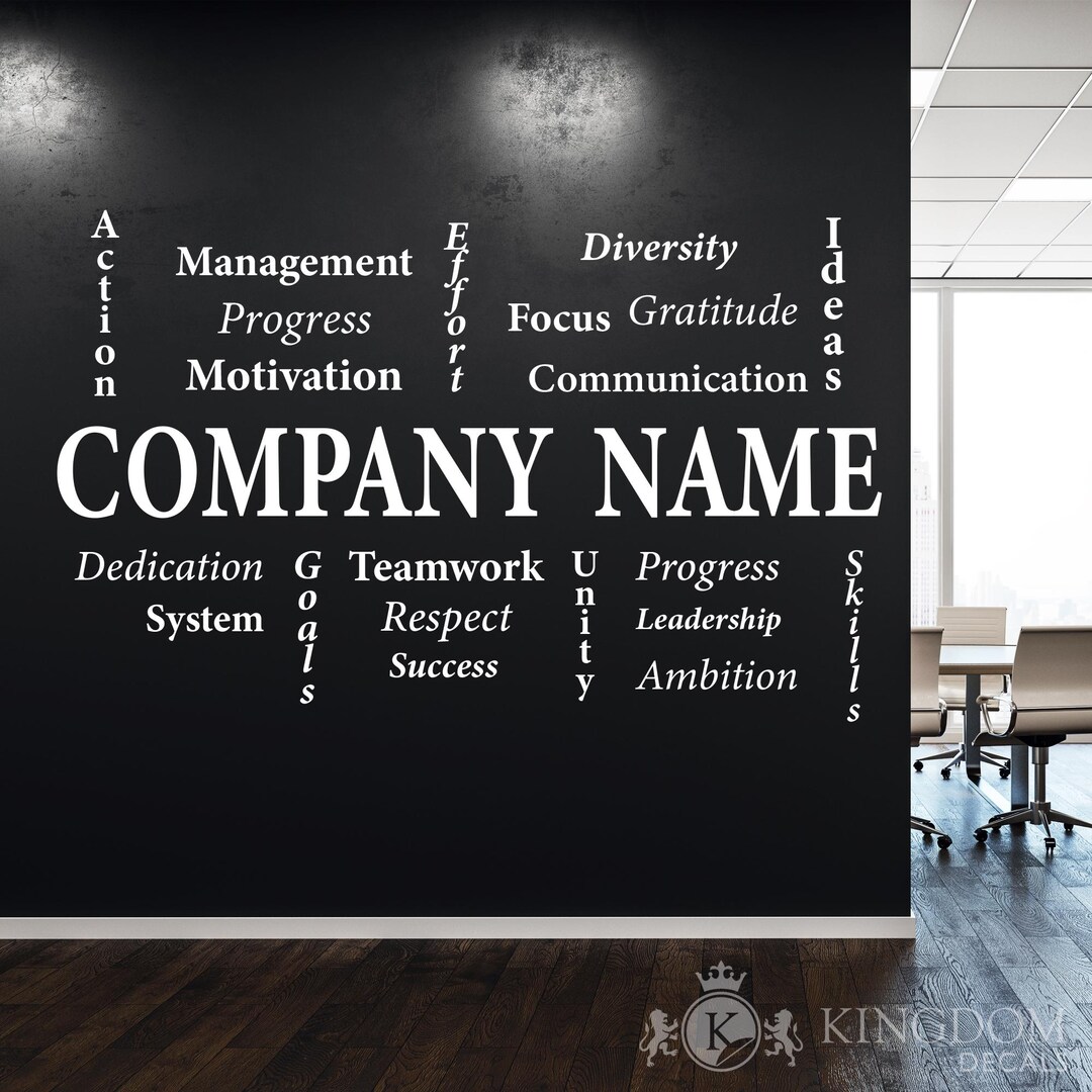 Custom Business Name Vinyl Wall Decal: Office Decor - Etsy