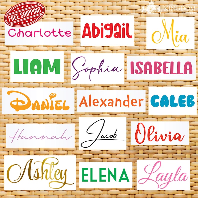 Personalized Name Vinyl Decals | Custom Name Vinyl Sticker, Water ...