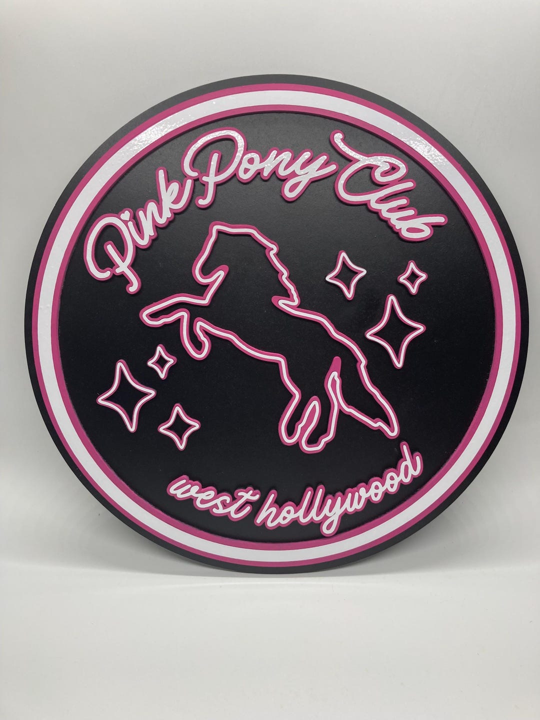 Pink Pony Club Wooden Wall Sign - Chappell Roan - Faux Neon - Etsy
