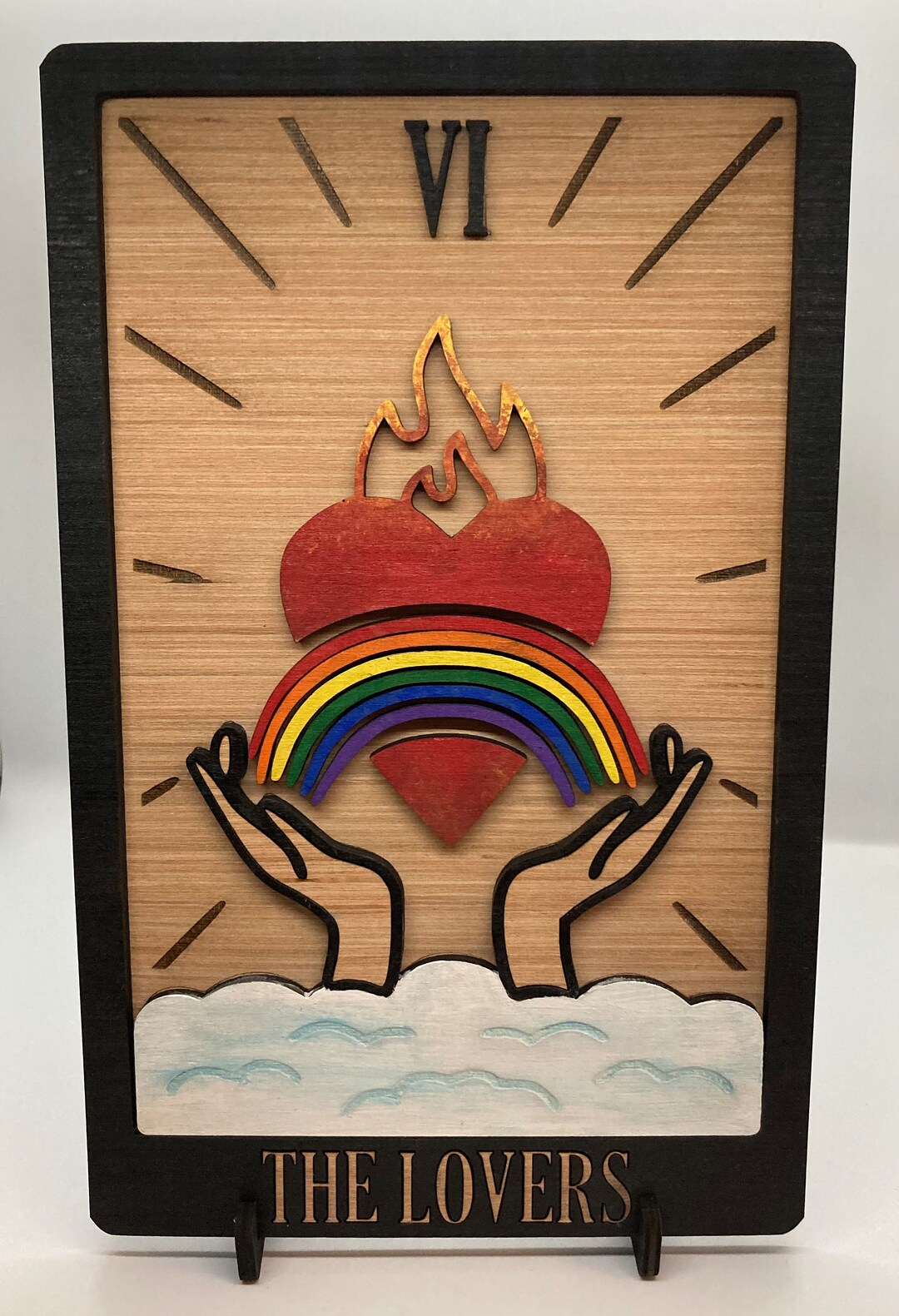 The Lovers VI Handmade Wooden Tarot Decor - Etsy