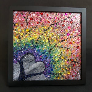 Rhinestone Rainbow Heart Love Tree - Etsy