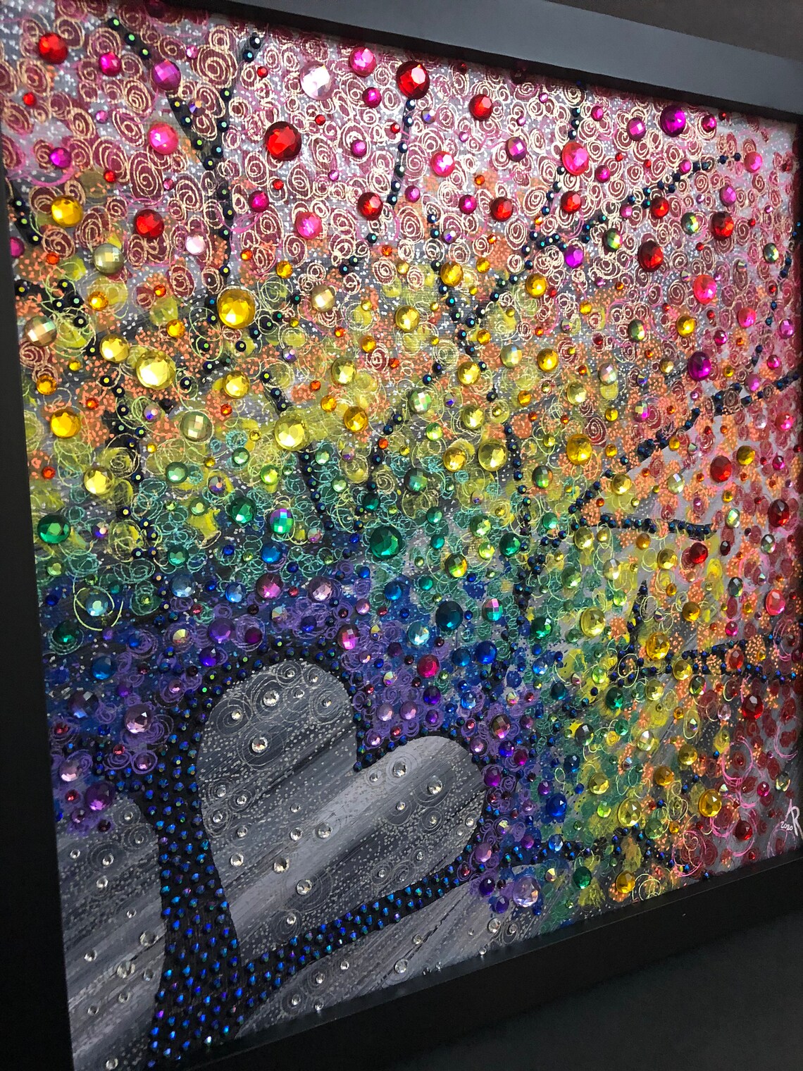 Rhinestone Rainbow Heart Love Tree - Etsy