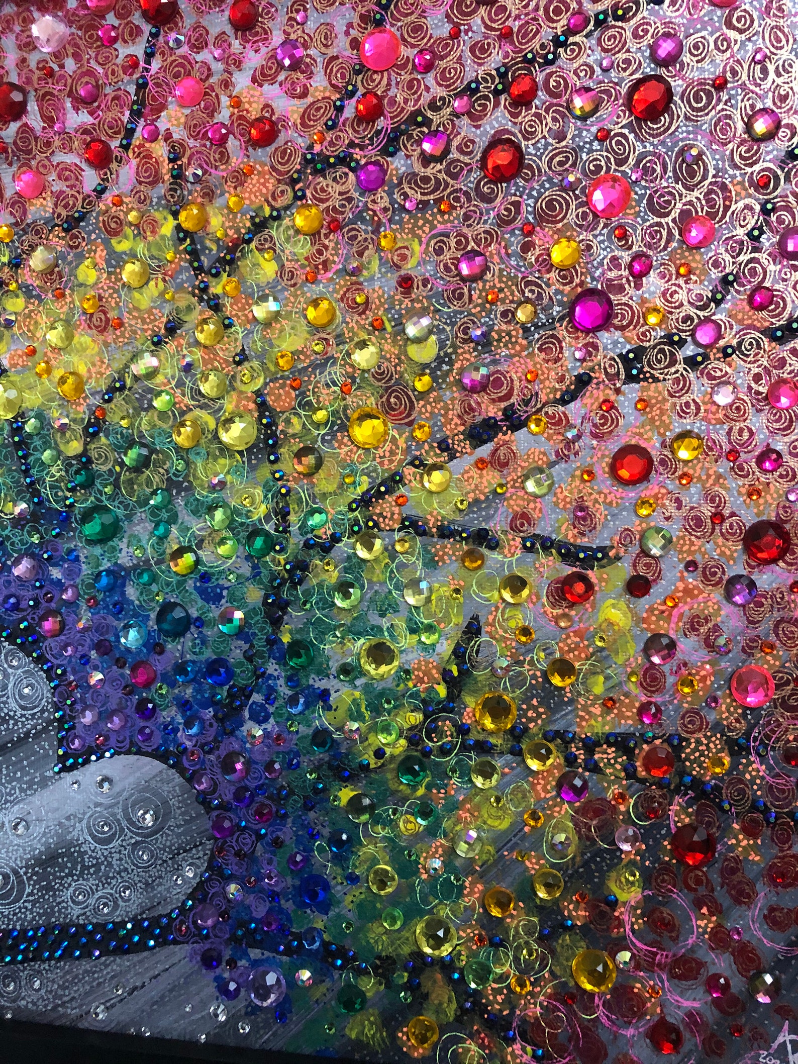 Rhinestone Rainbow Heart Love Tree - Etsy