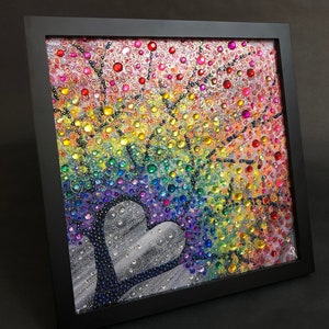 Rhinestone Rainbow Heart Love Tree - Etsy