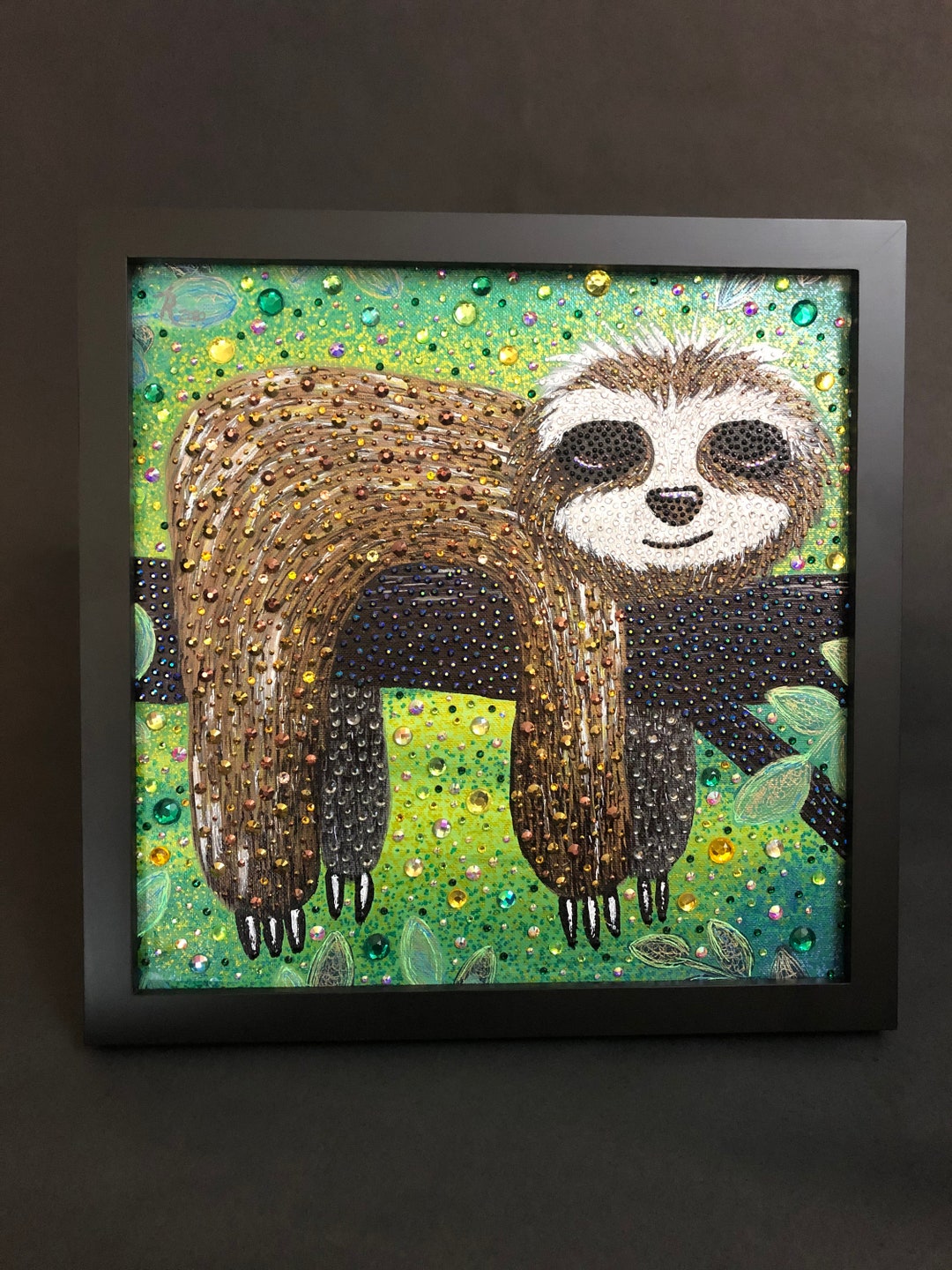 Rhinestone Sloth - Etsy