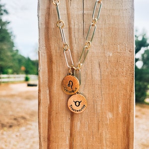 Zodiac Medallion Necklace Star Signs Astrology Birth Month - Etsy