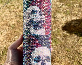 3D Rhinestone Skull Tumbler - Etsy