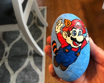 Mario Painted Rock - Etsy