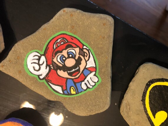 Garden Rocks Super Mario Painted Rock cerchio | Etsy