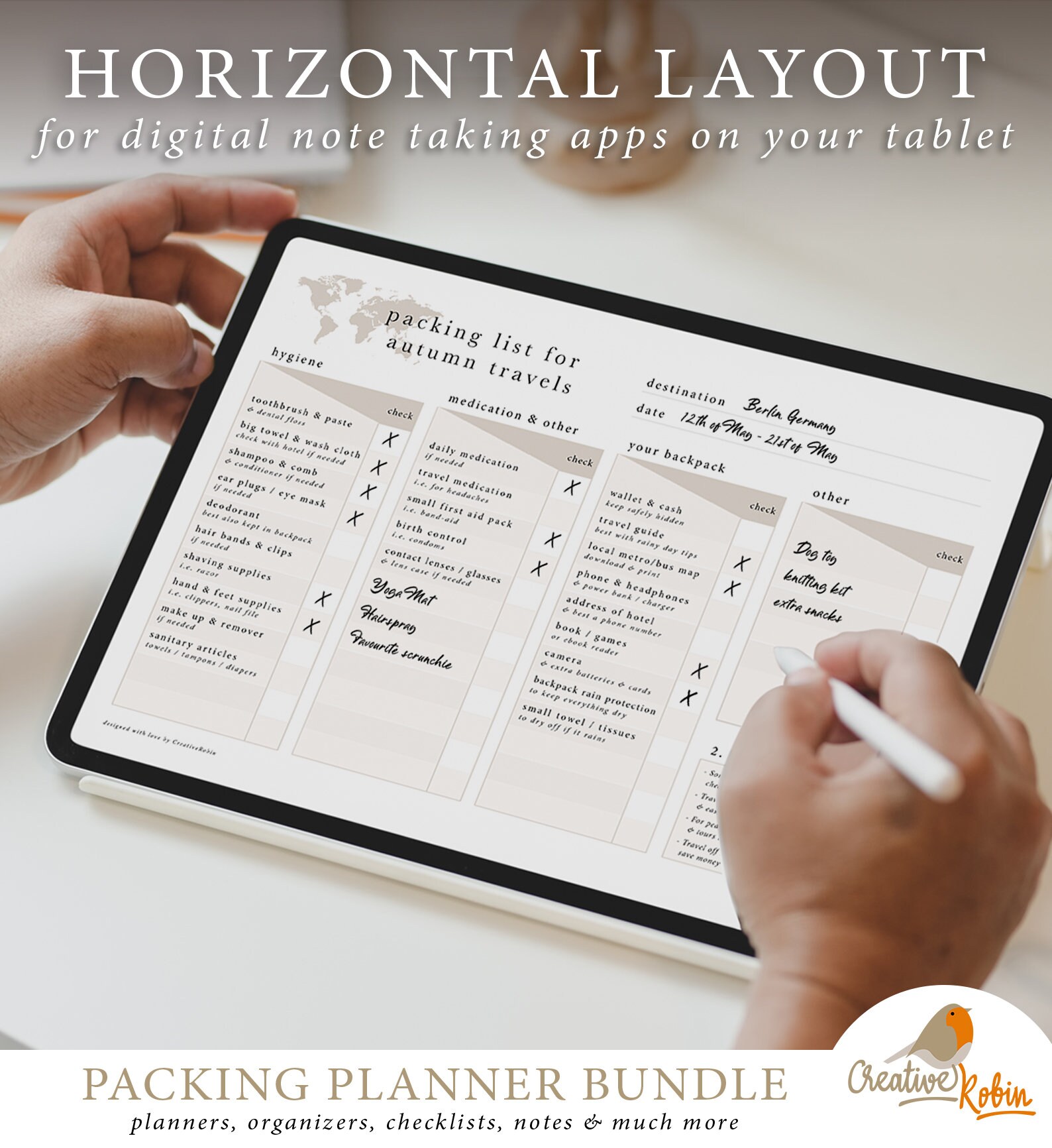 PACKING LIST PLANNER Packing Planner Vacation Packing - Etsy