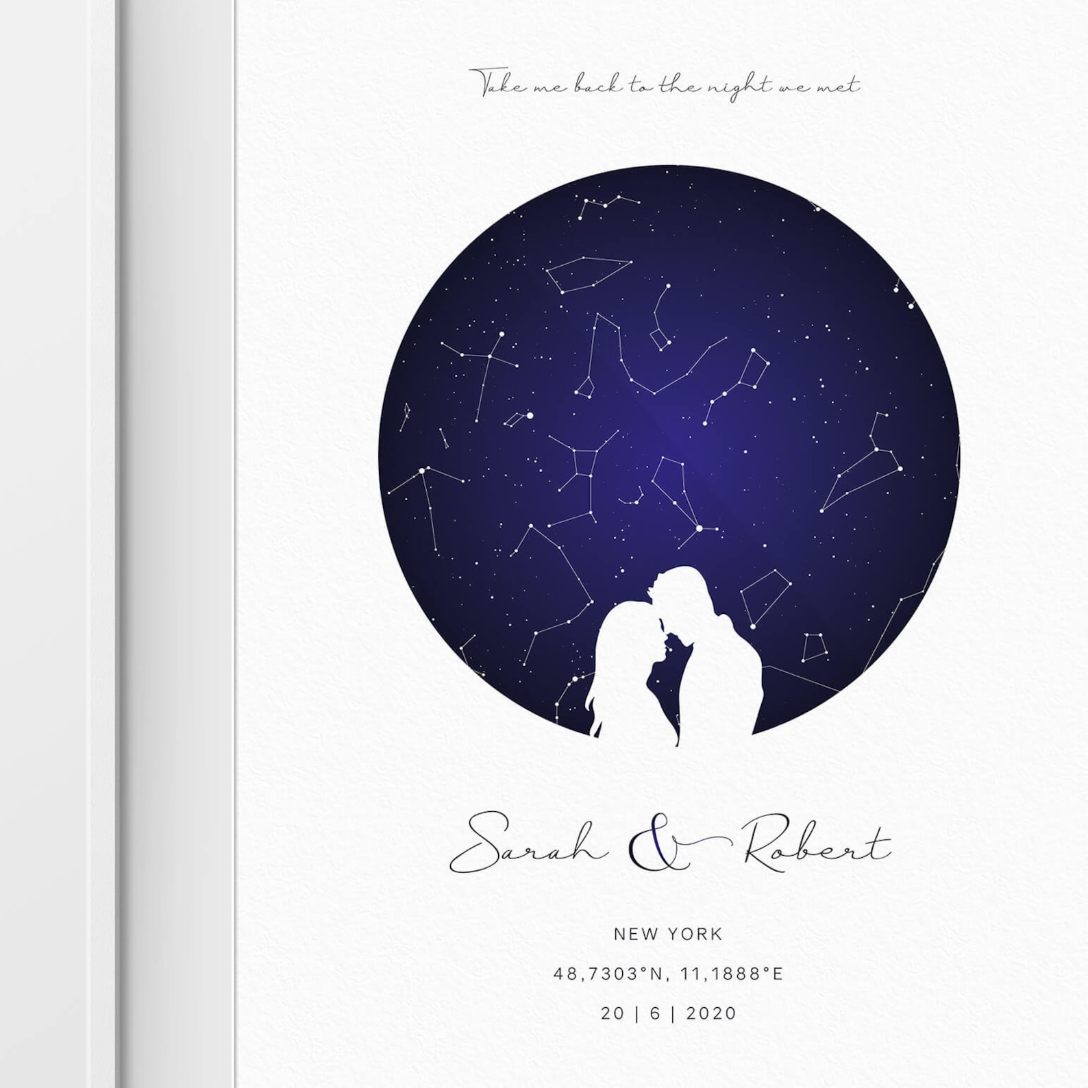 Couple STAR MAP | Wedding Night Sky Print | Personalized Constellation ...
