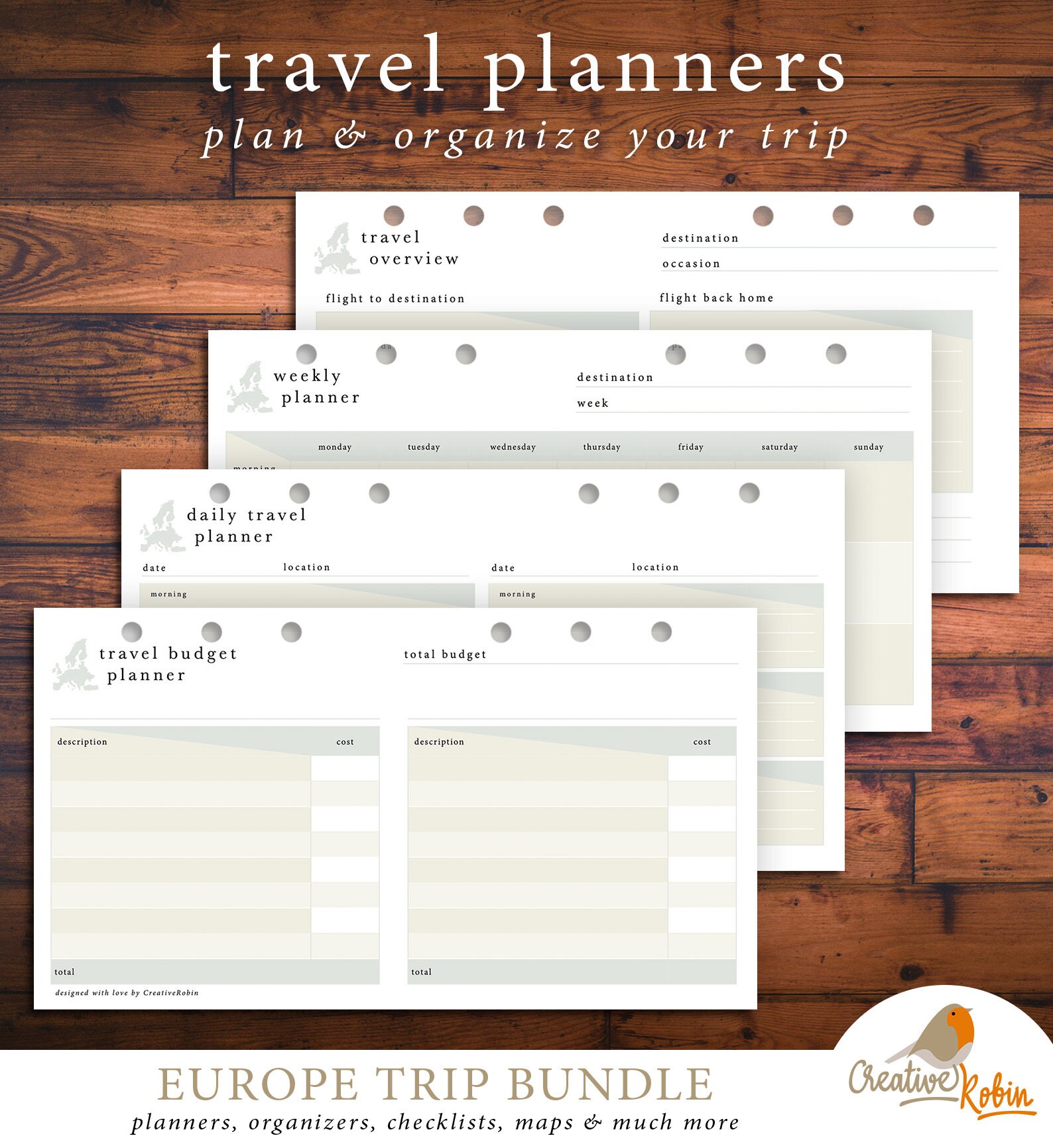 EUROPE Travel Planner | Europe Trip Planner | Filofax Planner With ...