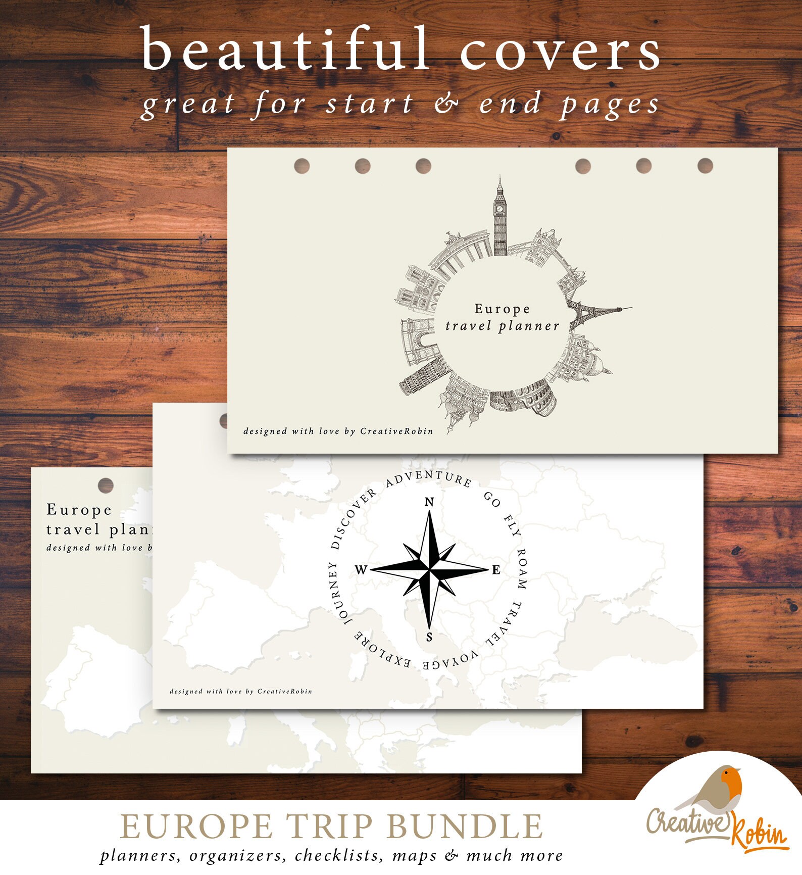 EUROPE Travel Planner Europe Trip Planner Filofax Planner With Europe ...