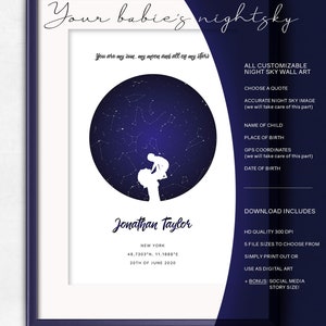 Baby Birth STAR MAP | Personalized Constellation Map | Night Sky Print ...