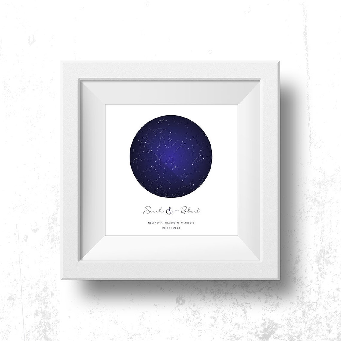 Custom Star Map Personalized Constellation Map Night Sky - Etsy