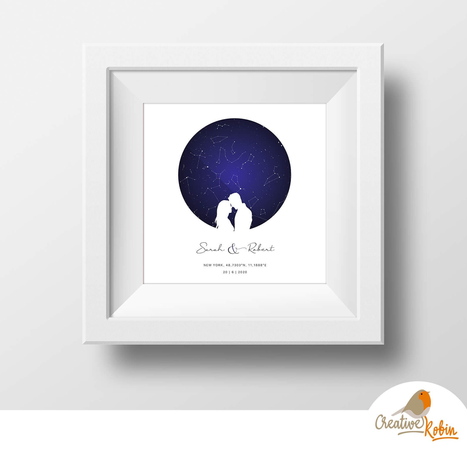 Couple STAR MAP | Wedding Night Sky Print | Personalized Constellation ...