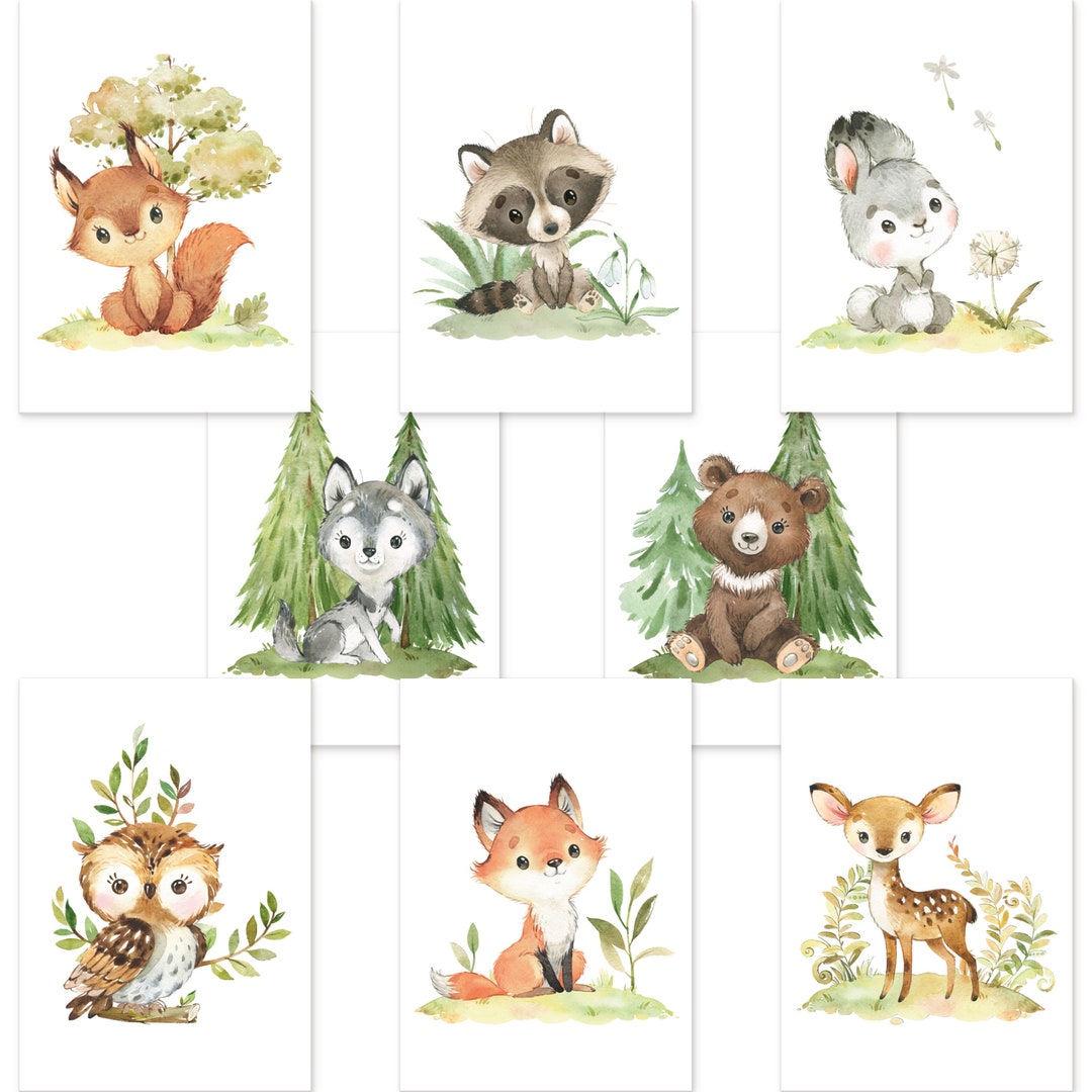 8 Posters of Forest Animals for Children's Room Baby - Etsy