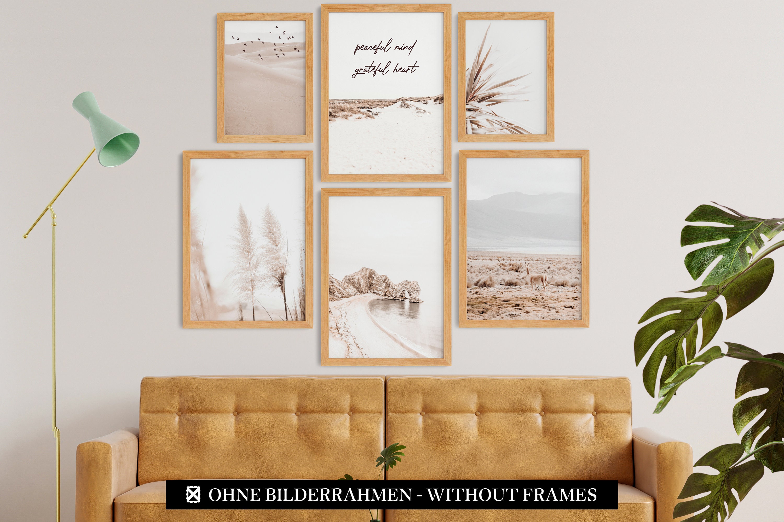 Pampas Poster Set as Living Room Decoration | 4x A3 + 2x A4 Wall Art ...