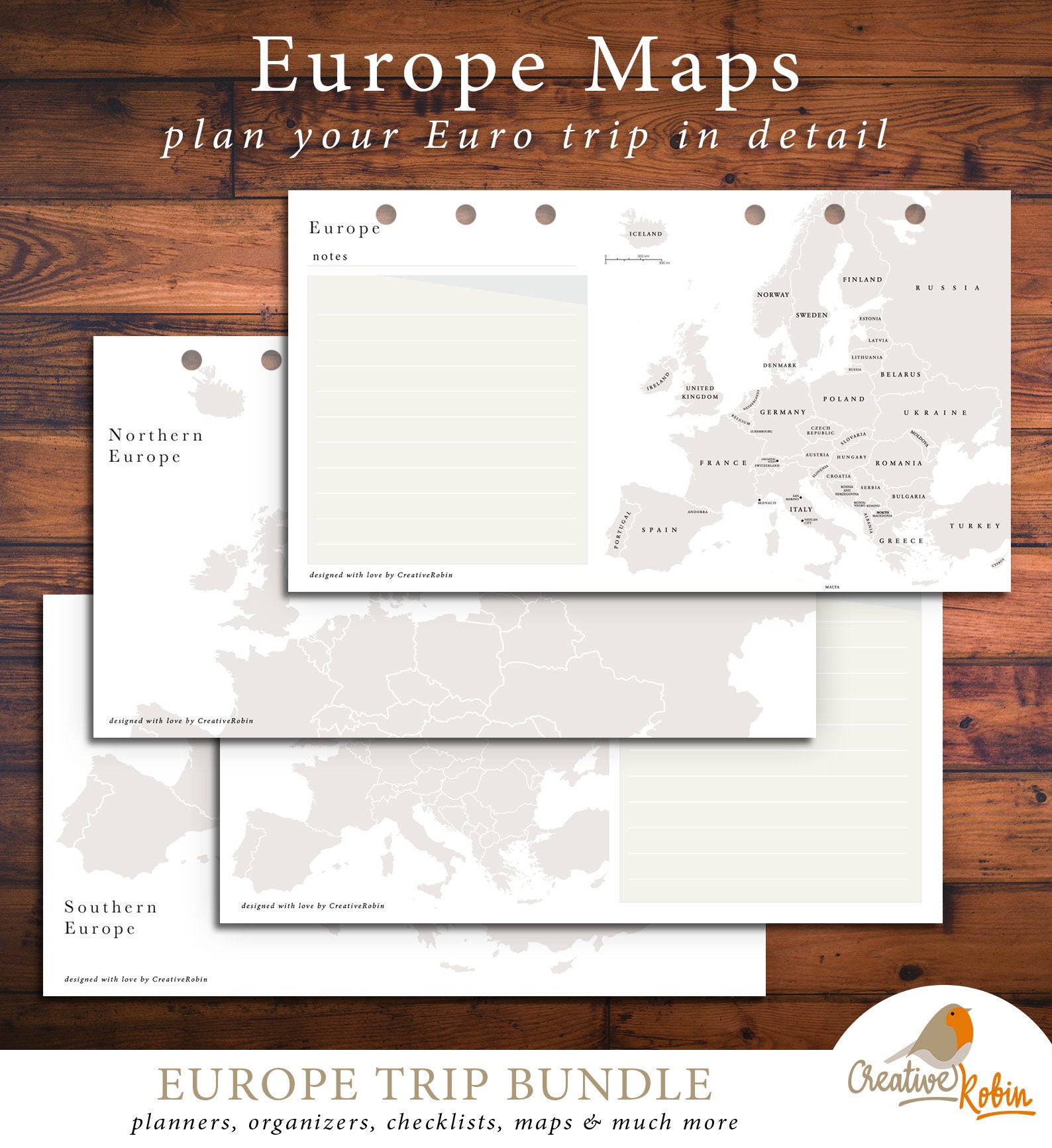 EUROPE Travel Planner | Europe Trip Planner | Filofax Planner With ...