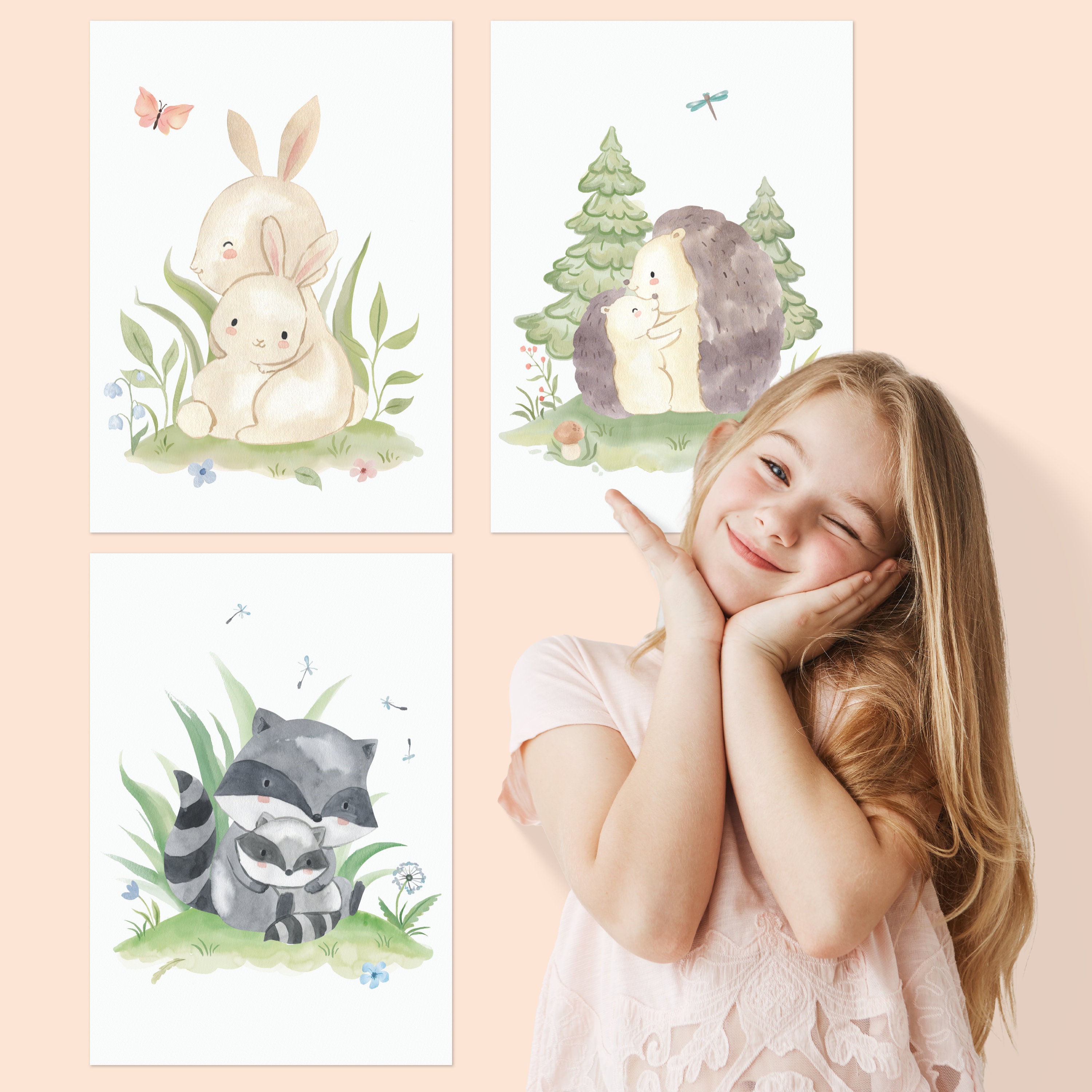 Set of 6 Boho Forest Animals Poster Set for the Children's Room I Baby ...
