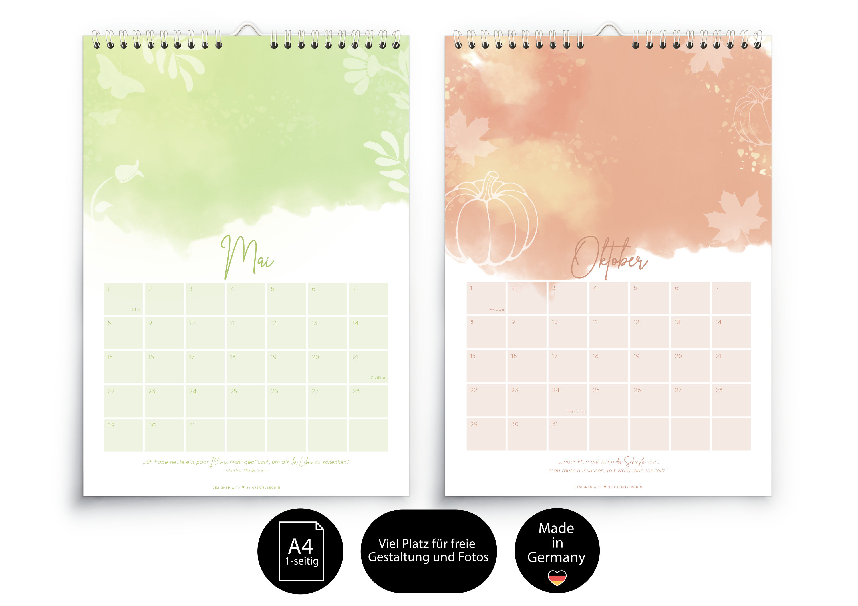 Photo Calendar & Craft Calendar With Charming Sayings on All Pages I ...