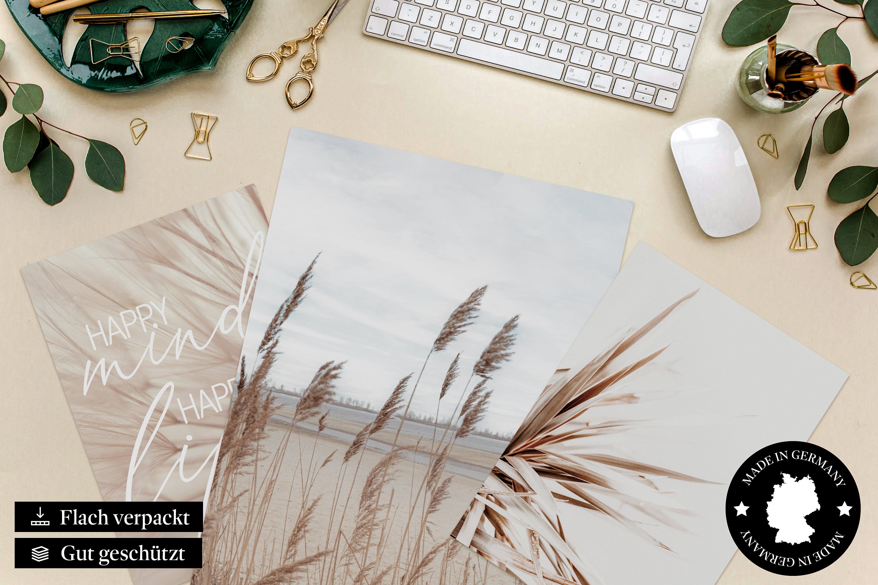 Pampas Poster Set as Living Room Decoration | 4x A3 + 2x A4 Wall Art ...