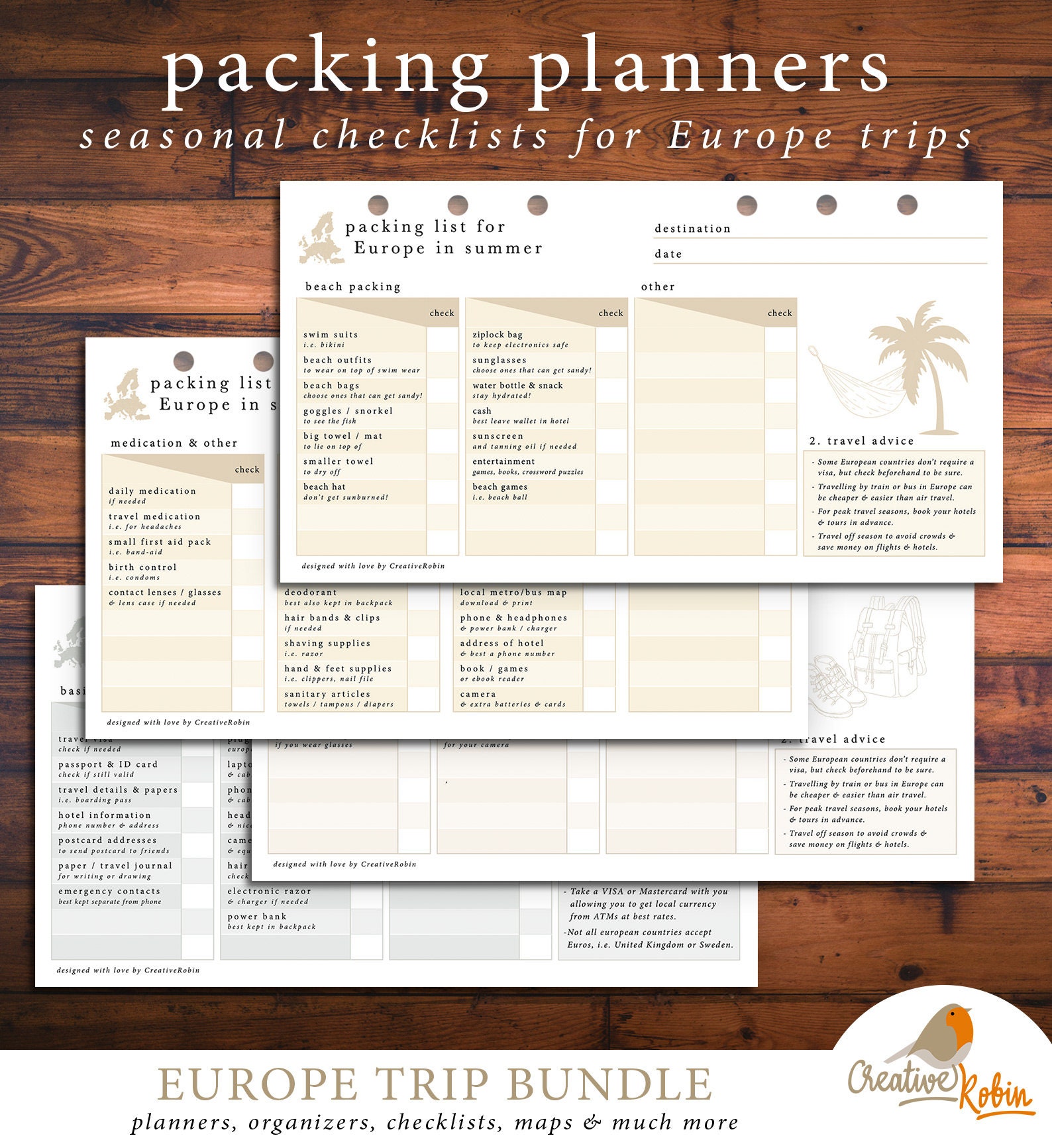 EUROPE Travel Planner | Europe Trip Planner | Filofax Planner With ...