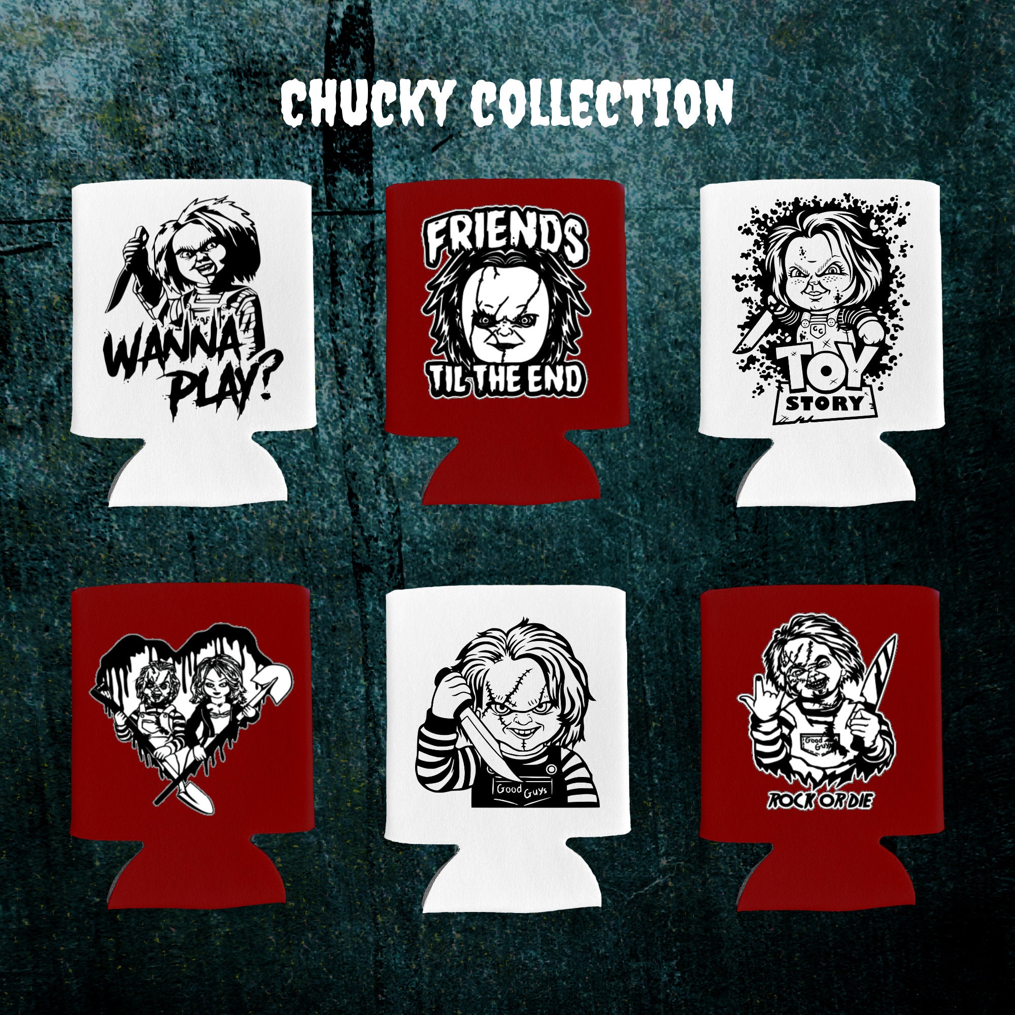 Horror Movie Can Cooler Sets Spooky Can Cooler Sets - Etsy