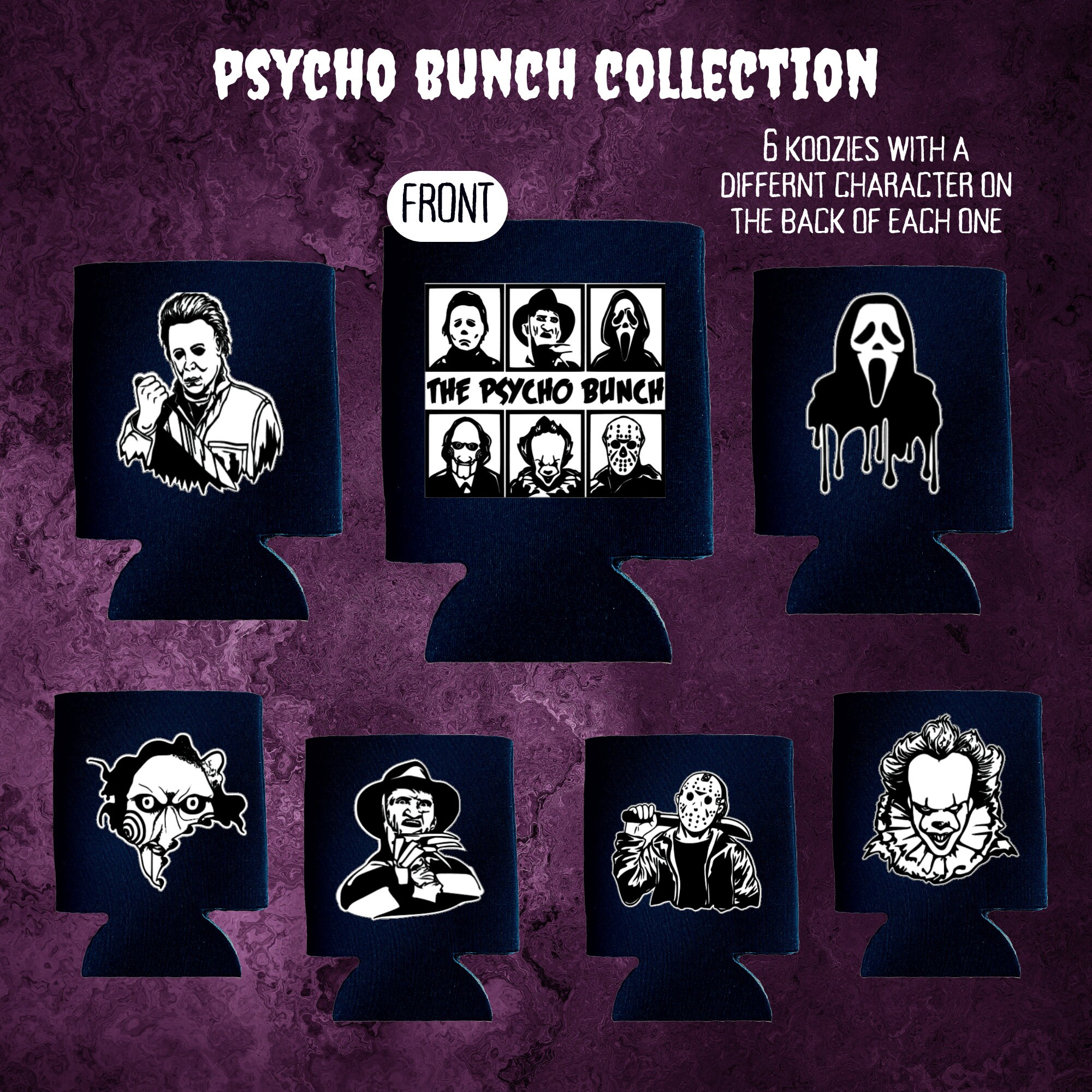 Horror Movie Can Cooler Sets Spooky Can Cooler Sets - Etsy