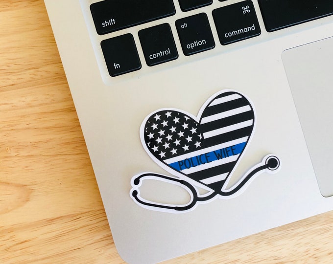 Police Wife Sticker / Nurse Stethoscope Heart / Officers Wife / Nurse ...