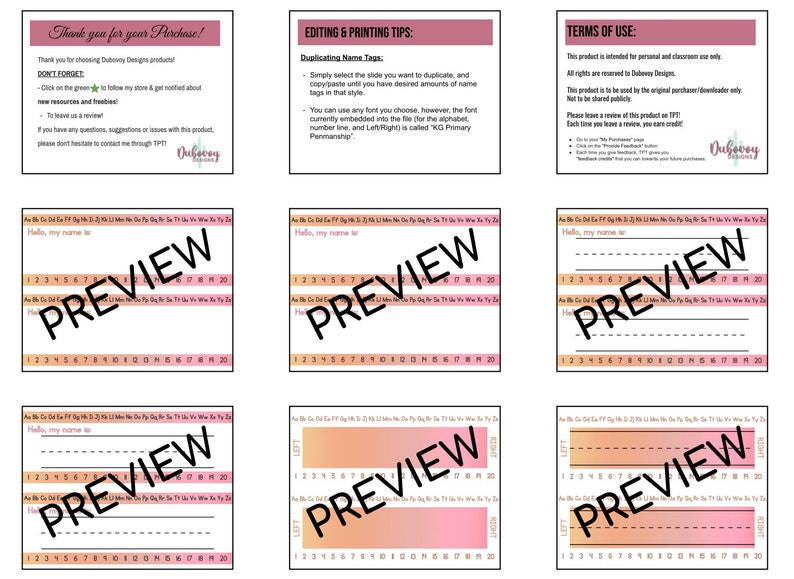 Editable Name Tags for Classroom Desks - SUNSET VIBES COLLECTION - Etsy