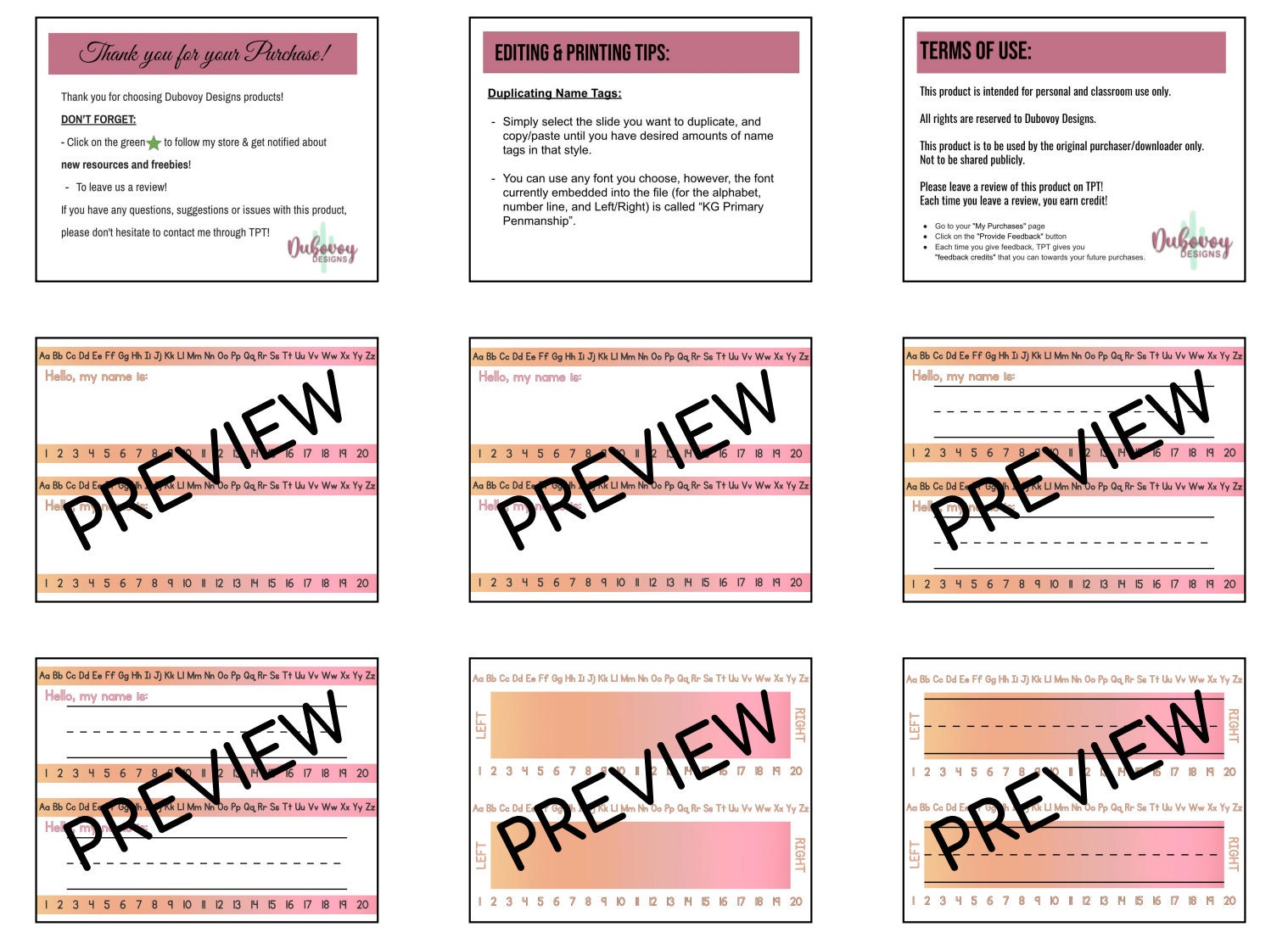 Editable Name Tags for Classroom Desks - SUNSET VIBES COLLECTION - Etsy