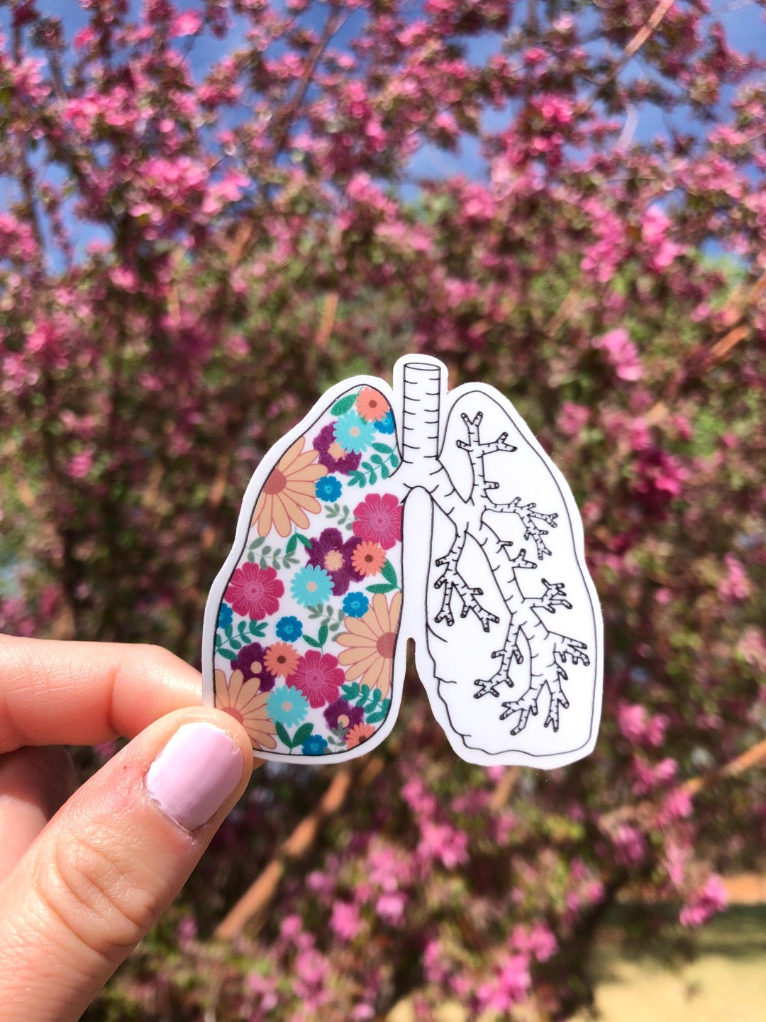 Breathe Life Floral Lungs Sticker / Floral Lungs Sticker / Nurse ...