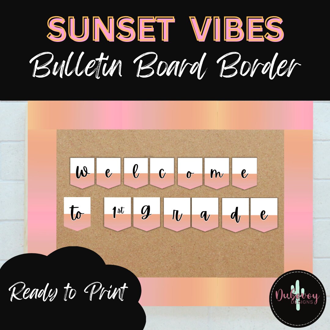 Sunset Bulletin Board Border | SUNSET VIBES COLLECTION - Etsy
