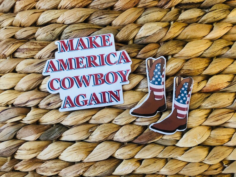 Make America Cowboy Again Sticker / Cowboy Sticker / - Etsy