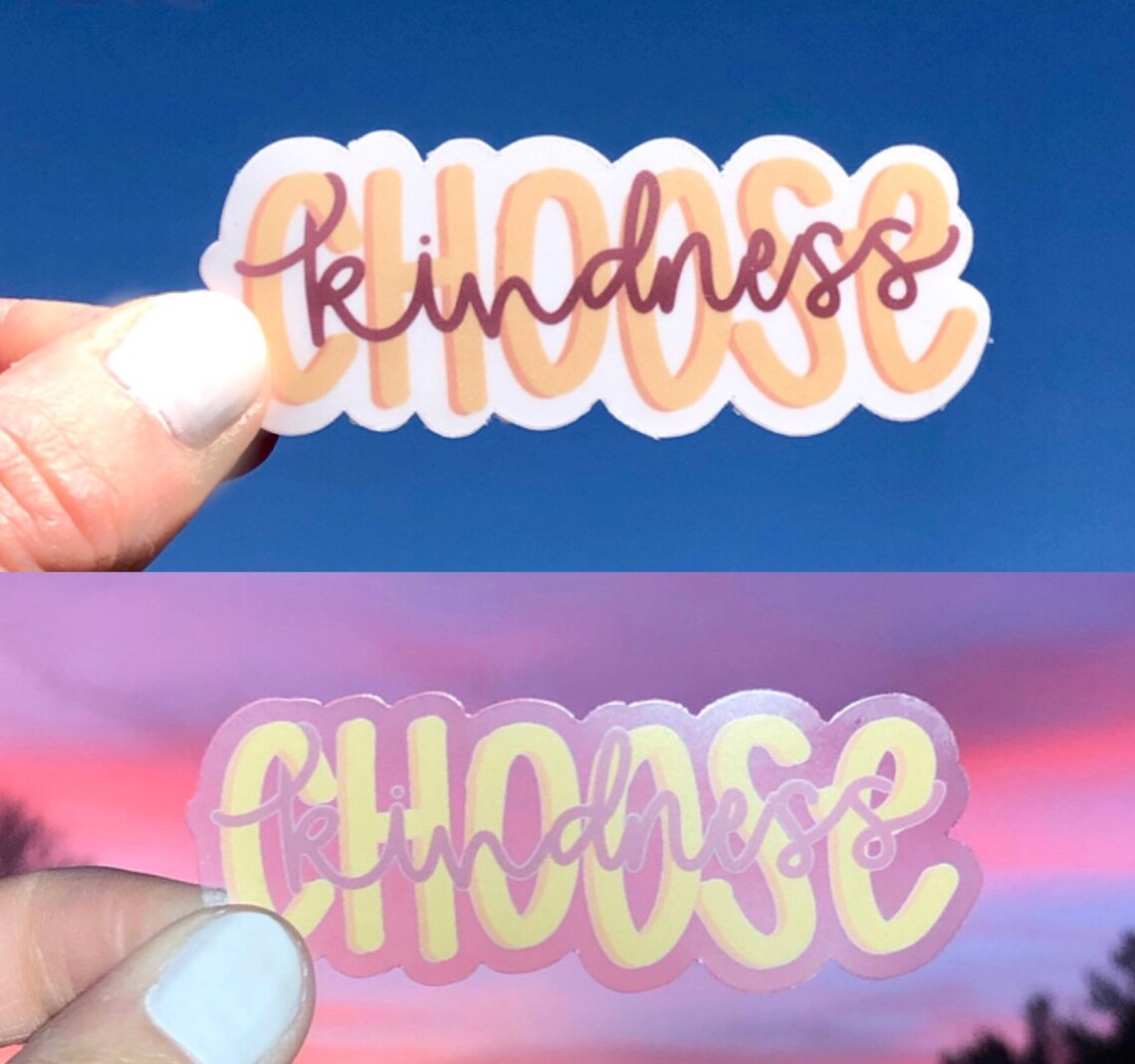 CLEAR Choose Kindness Sticker / Choose Kindness / Be Kind / | Etsy