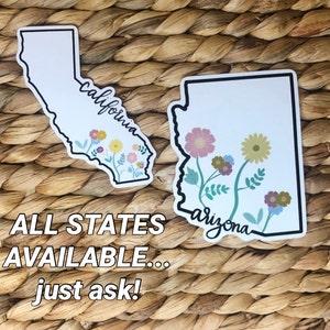 Arizona Floral Sticker / California Floral Sticker / State Floral ...